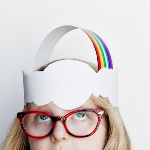 Paper Rainbow Cloud Headband - Instant Paper Craft - Printable Paper ...