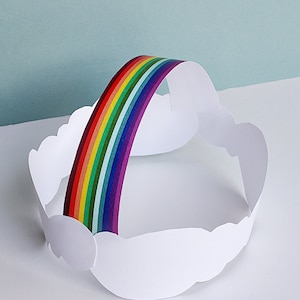 Paper Rainbow Cloud Headband - Instant Paper Craft - Printable Paper ...