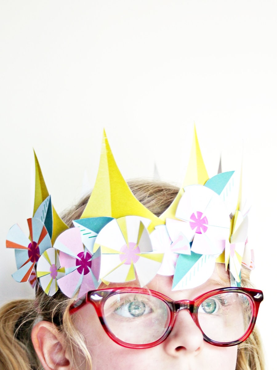 Paper Crowns Modern Birthday Crowns Instant Kids Paper Crafts Printable ...