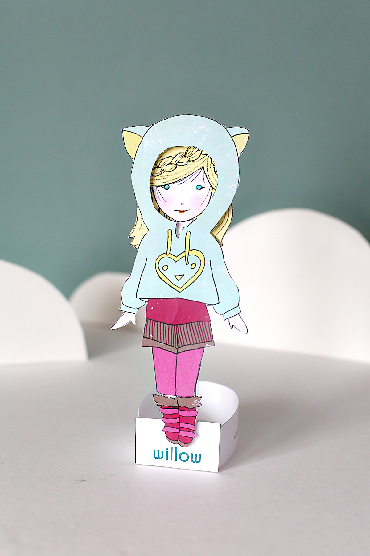 Willow Paper Doll - Winter - Modern Paper Doll - Instant Kids Paper ...