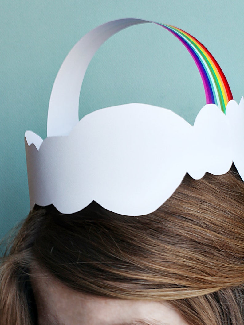 Paper Rainbow Cloud Headband - Instant Paper Craft - Printable Paper ...