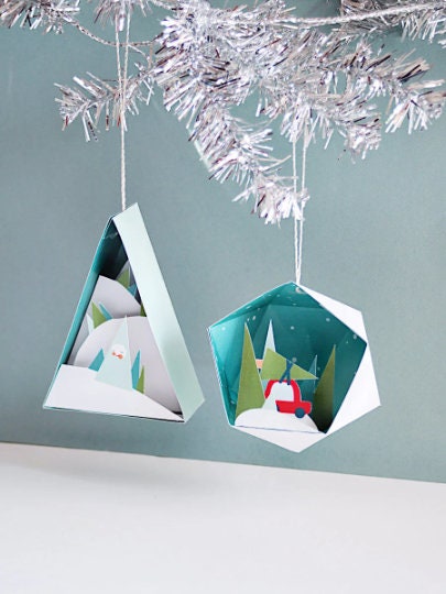 3D Christmas Ornaments #2 - 4 in a Set - Printable Paper Crafts ...