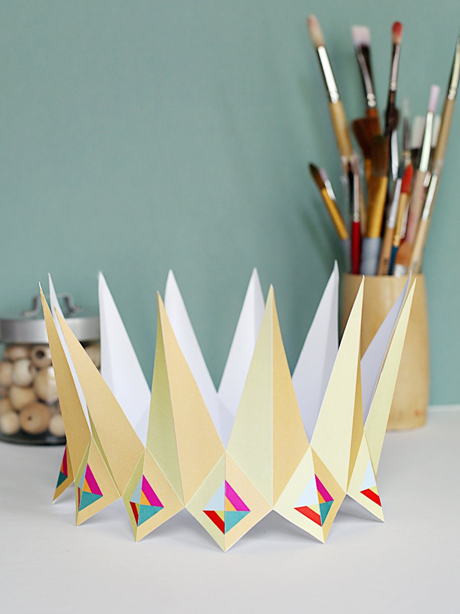Paper Crowns Modern Birthday Crowns Instant Kids Paper Crafts Printable ...