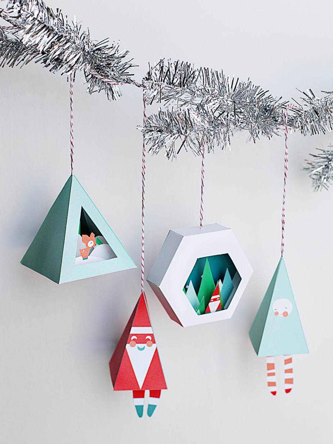 3D Christmas Ornaments #2 - 4 in a Set - Printable Paper Crafts ...