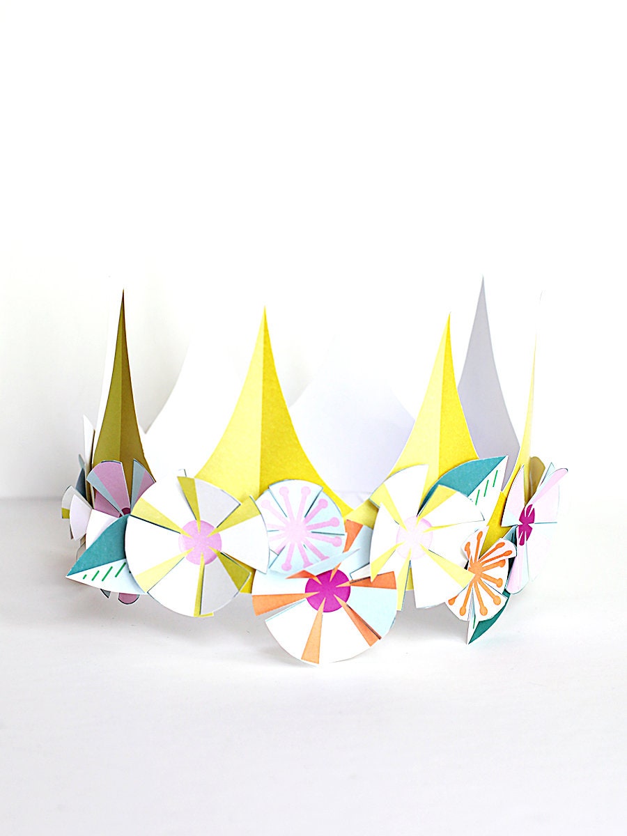 Paper Crowns - Modern Birthday Crowns - Instant Kids Paper Crafts ...