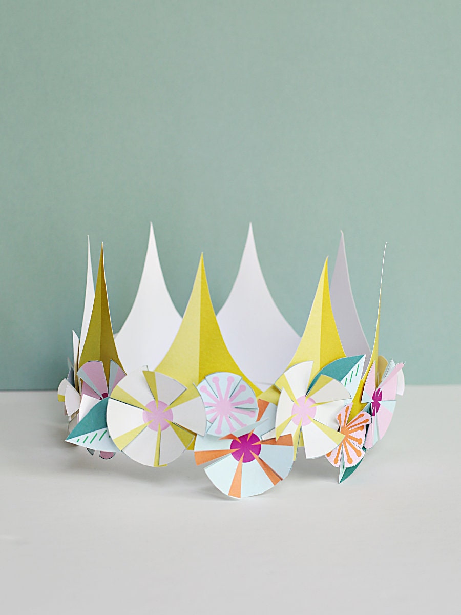 Paper Flower Crown Instant Paper Craft Printable Paper Headband - Etsy