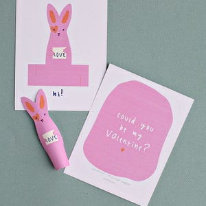 Valentines - Printable Finger Puppet Valentines - Class Valentines Card ...