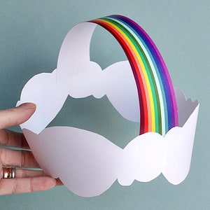 Paper Rainbow Cloud Headband - Instant Paper Craft - Printable Paper ...