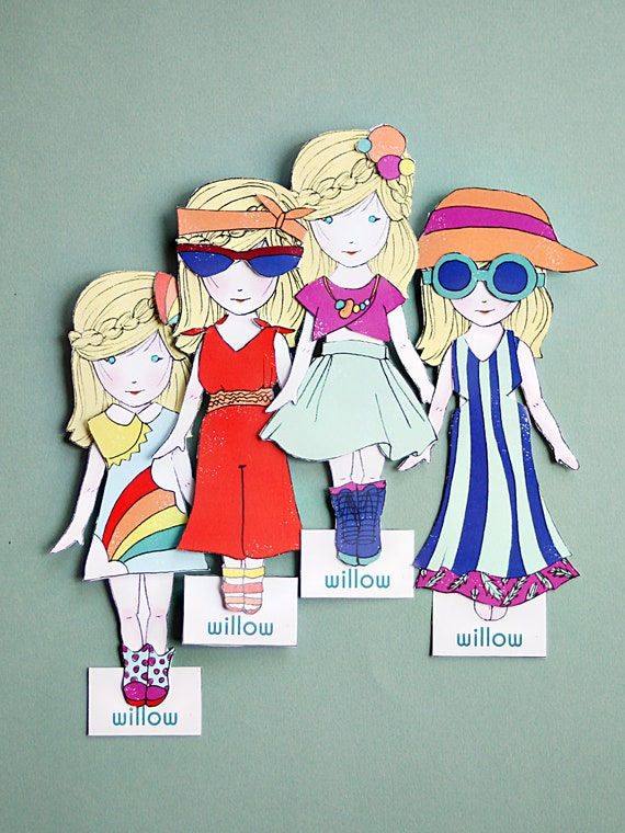 Willow Paper Doll Summer Modern Paper Doll Instant Kids - Etsy Canada
