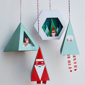 3D Christmas Ornaments #1 - 4 in a Set - Printable Paper Crafts ...