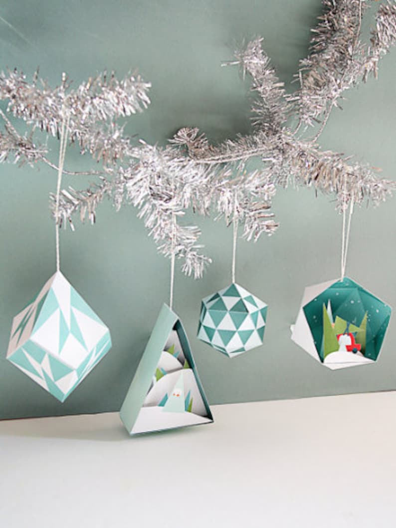 3D Christmas Ornaments #2 - 4 in a Set - Printable Paper Crafts ...