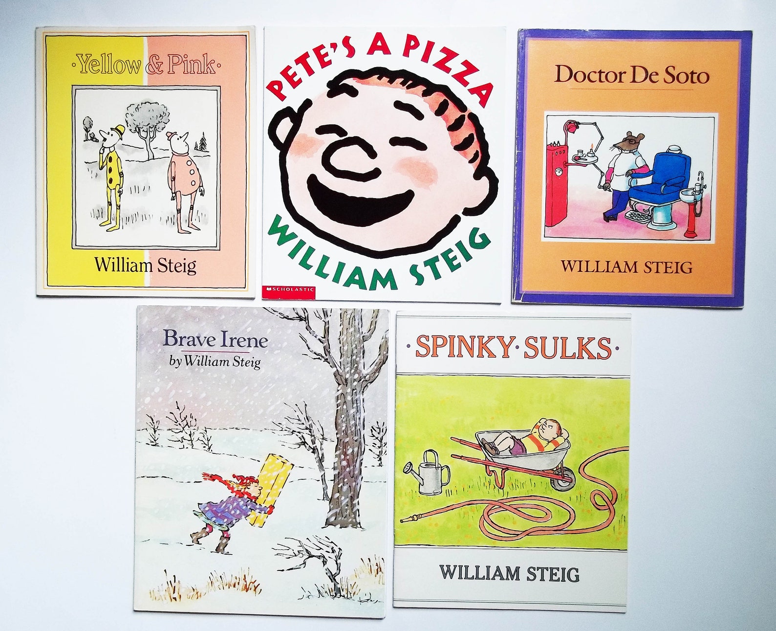 William Steig Book Collection Yellow & Pink Spinky Sulks Doctor Desoto ...