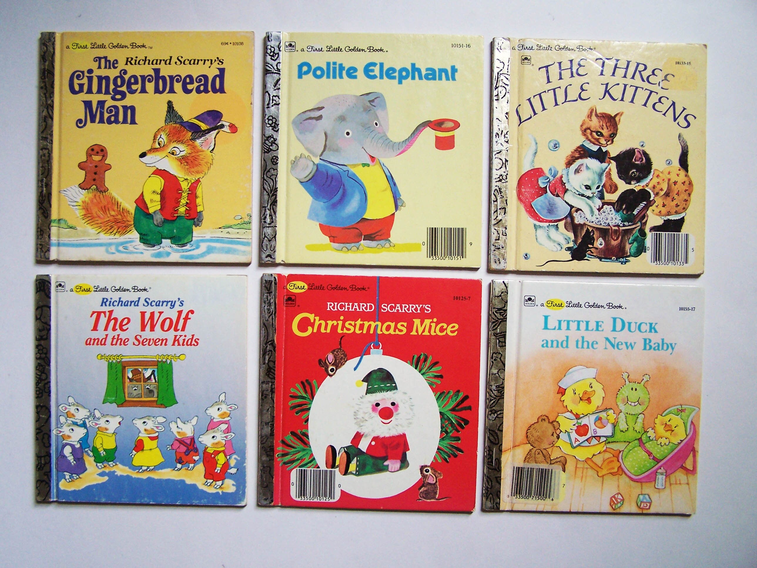 6 First Little Golden Books Three Little Kittens, Polite Elephant ...
