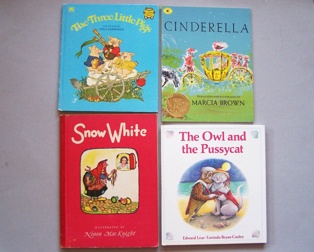 4 Fairy Tale & Nursery Rhyme Books - Cinderella - Snow White - Three ...