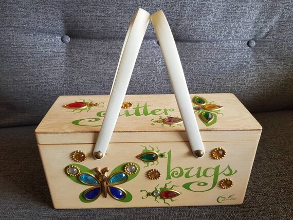 Enid Collins of Texas Glitter Bug Box Bag - Etsy