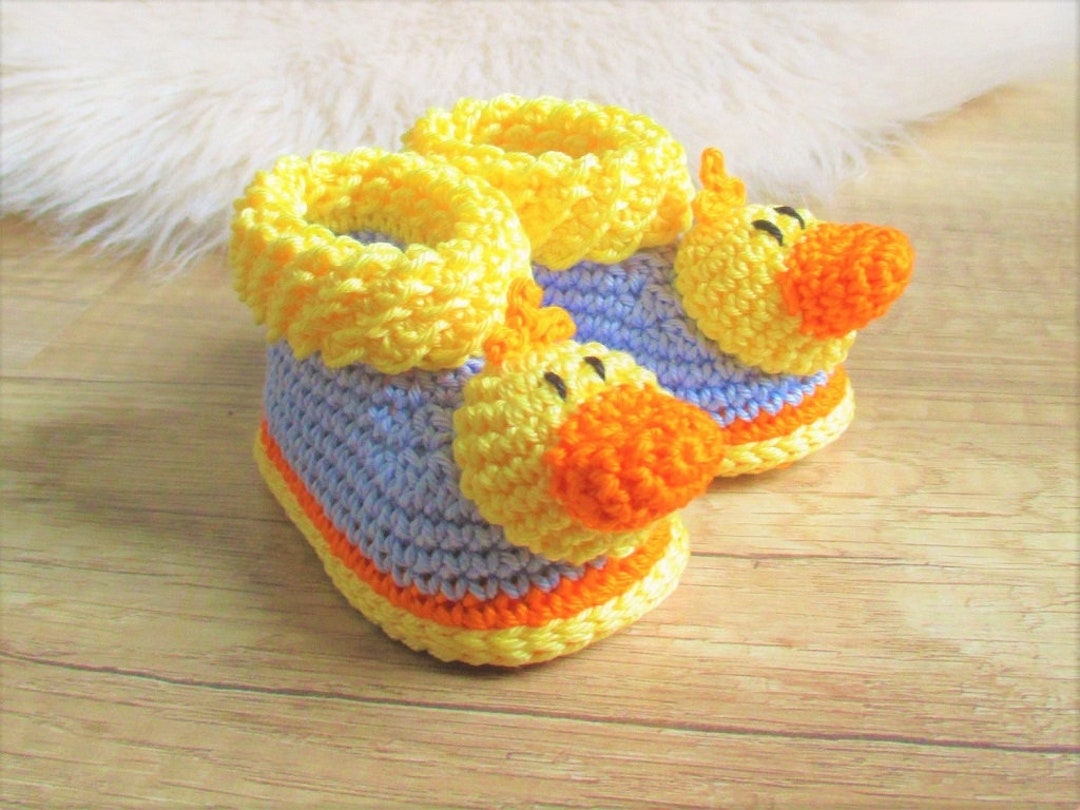 Baby-Booties Ente Häkelanleitung Englisch crochet pattern PDF pattern 4 ...