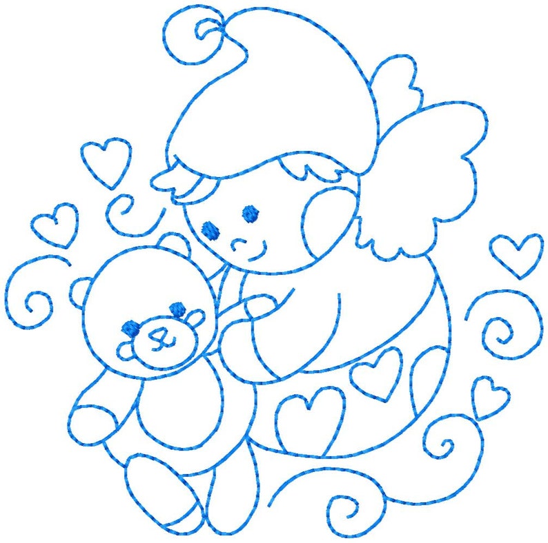Colorwork Cherub Babies Angels Machine Embroidery Patterns / | Etsy
