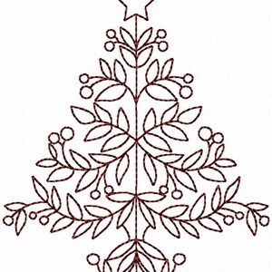 Redwork Glorious Trees Machine Embroidery Patterns / Designs - 4x4 and ...