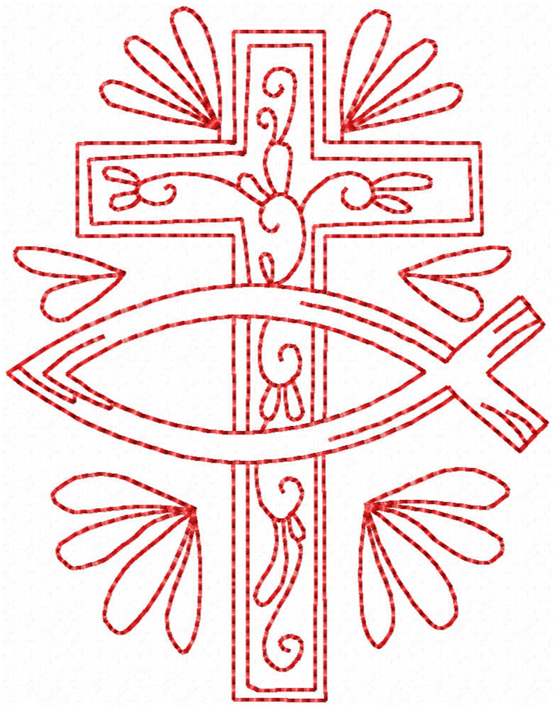 Redwork Faith & Devotions No. 4 Machine Embroidery Design/christian ...
