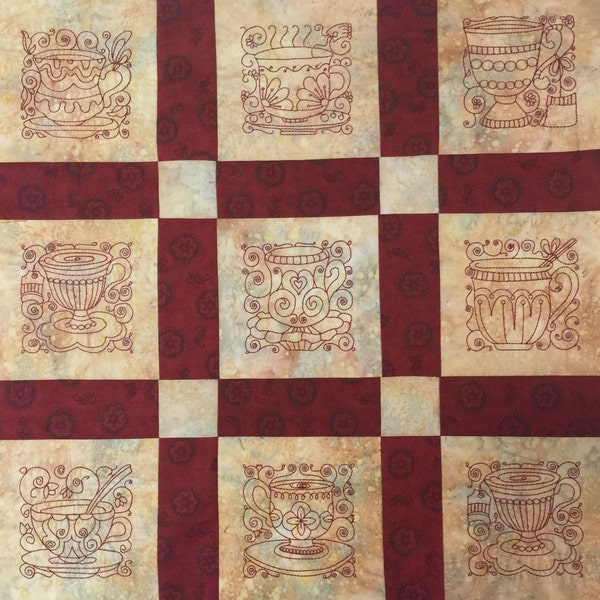 Redwork Quilt Kit - Etsy