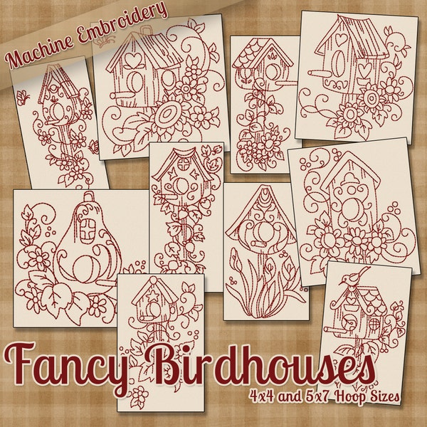 Redwork Machine Embroidery Designs - Etsy