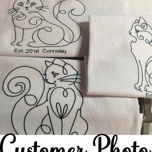 Redwork Elegant Cats Machine Embroidery Patterns / Designs 4x4 and 5x7 ...