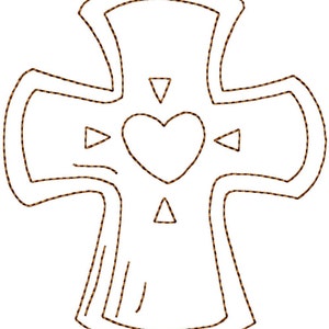 Redwork Christian Motifs #1 Machine Embroidery Patterns - 10 Designs ...