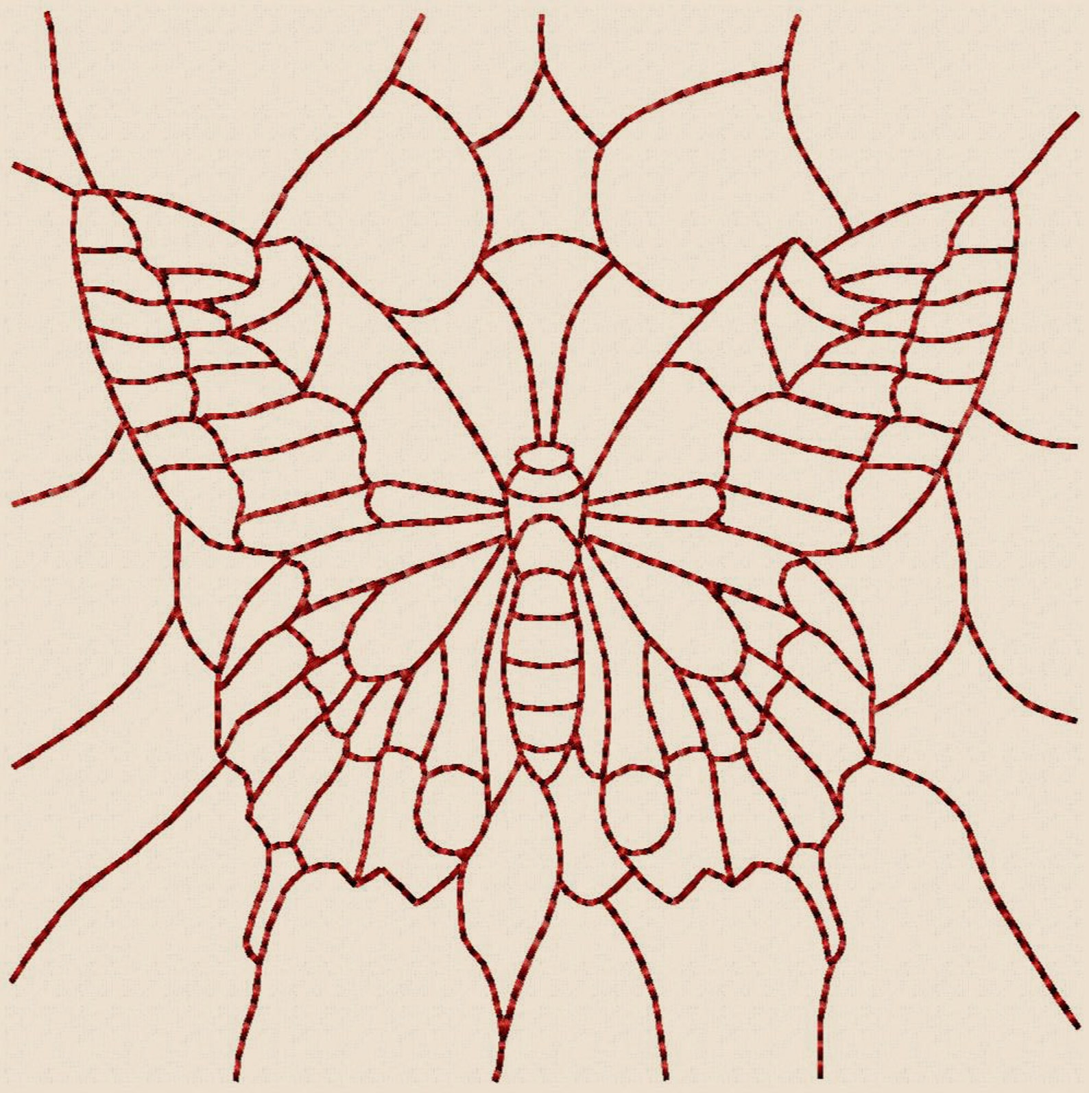 Redwork Butterfly Square Machine Embroidery Patterns / Designs - 4x4 ...