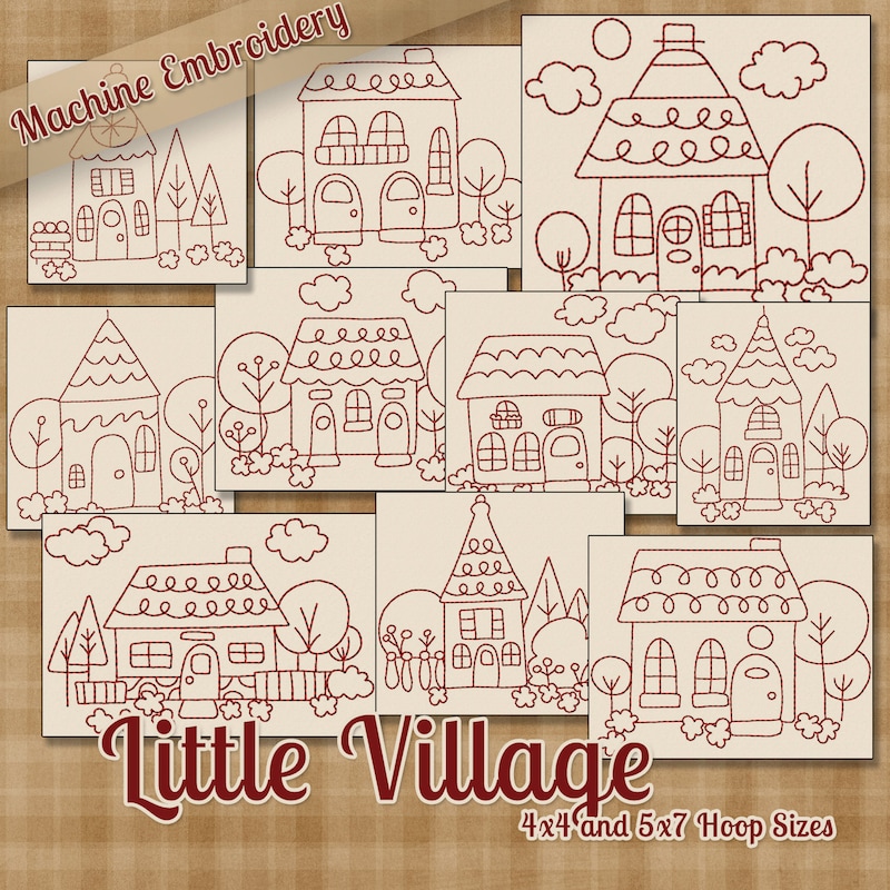 Redwork Machine Embroidery Designs - Etsy