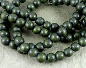 Dark green beads | Etsy