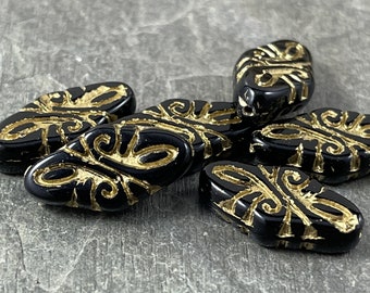 Arabesque Czech Glass Beads - Etsy