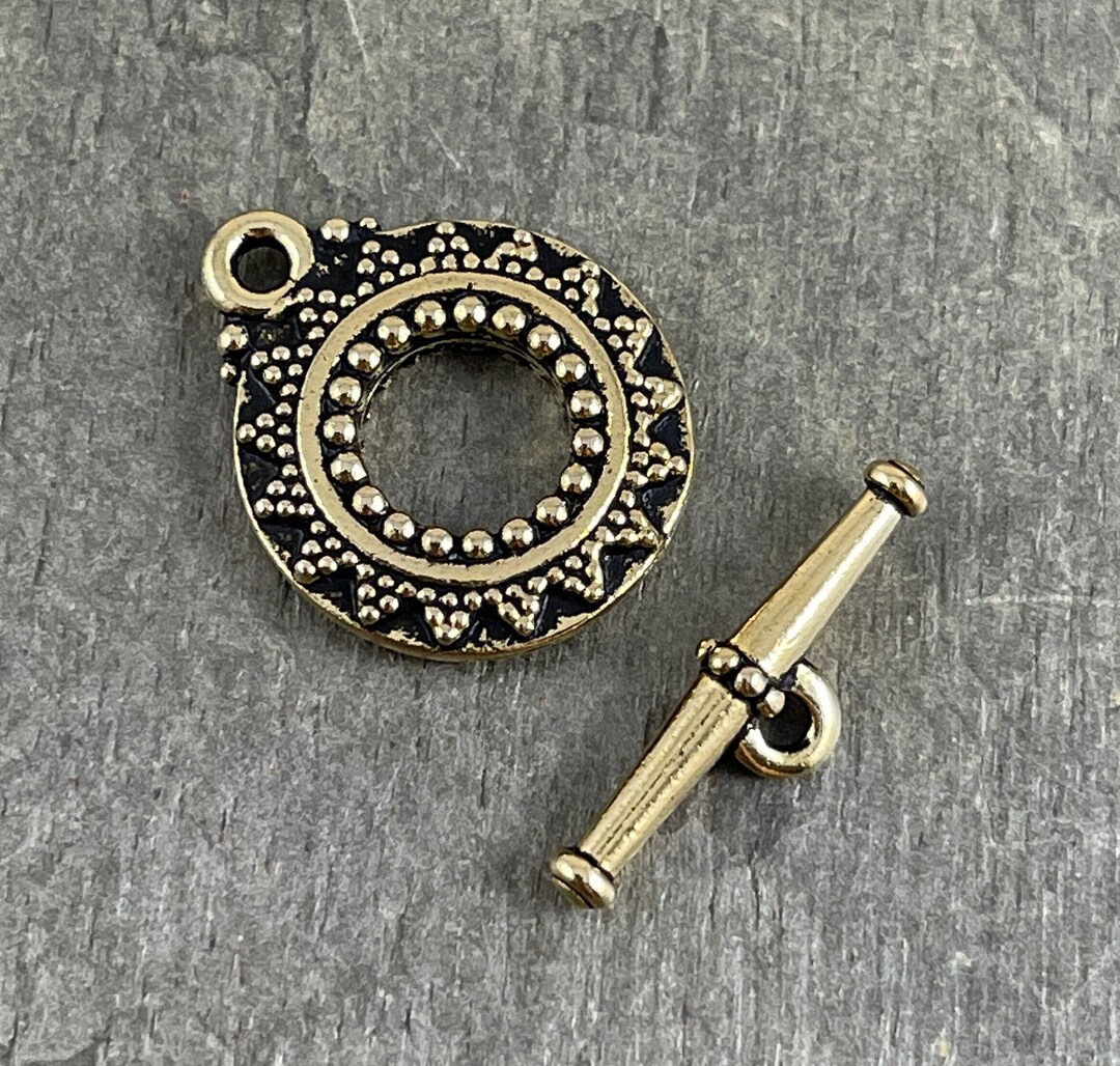 Gold Toggle Clasp by Tierracast Clasps Tierracast Bali Clasp - Etsy