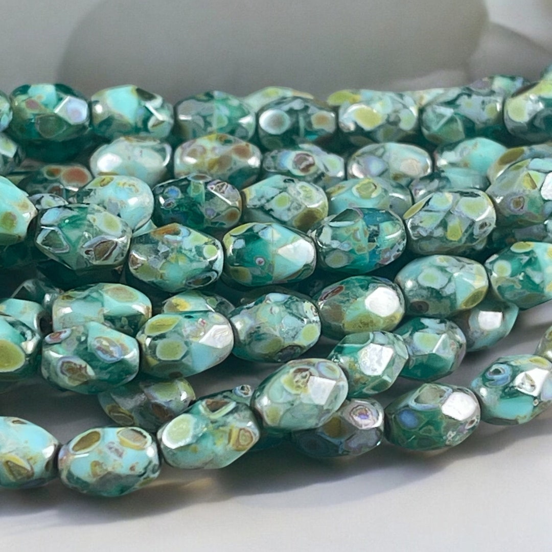Turquoise, Capri Blue and Emerald Green 7x5mm Faceted Oval, Multi ...
