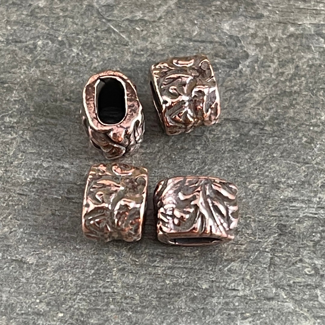 Tierracast Large Hole Bead Crimpable Copper Beads Antiqued Copper Oval ...