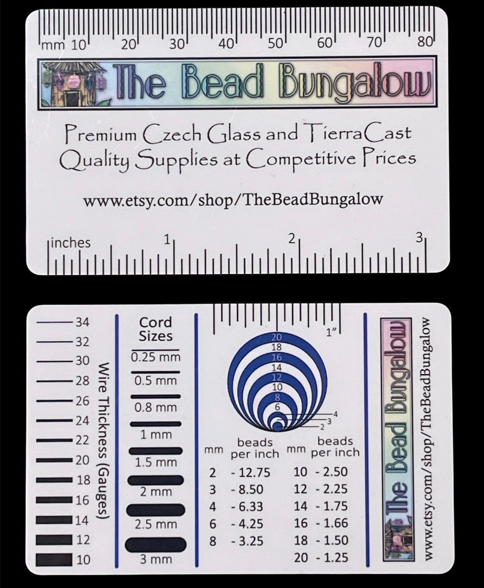 Jewelry Makers Tool Measuring Guide credit Card Size for - Etsy