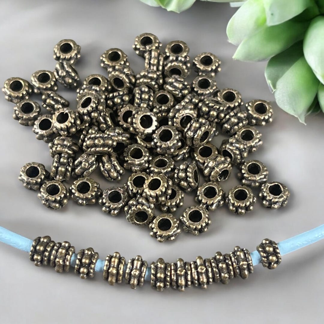 Antiqued Bronze Spacer Beads, 5x3mm With 2mm Hole - Nickel Free Bronze ...