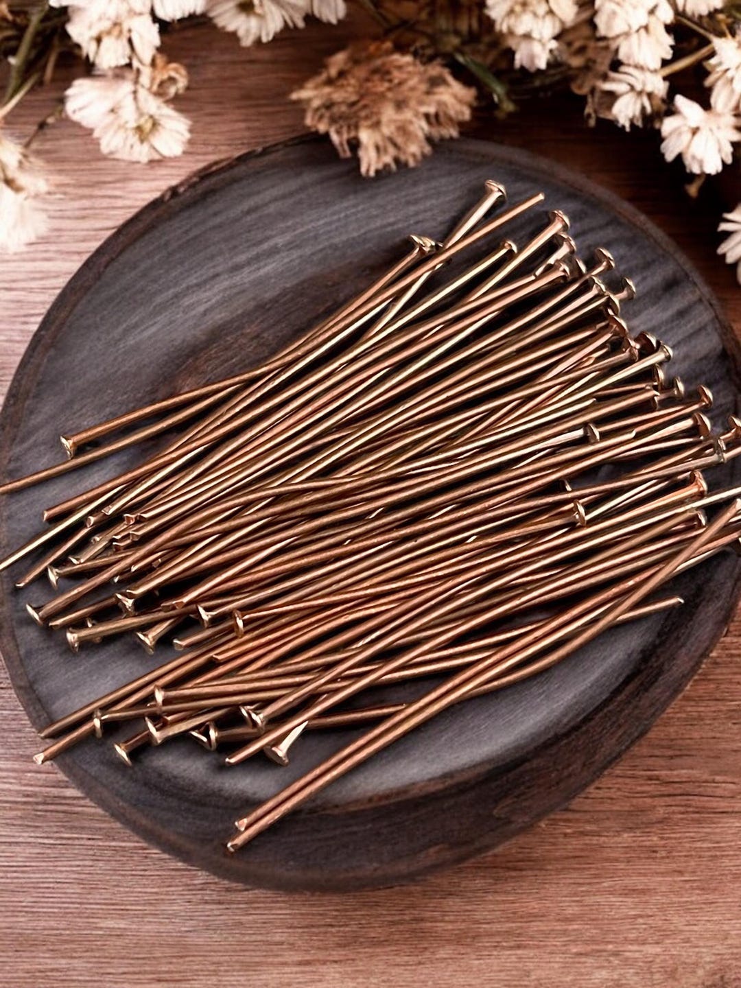 Antiqued Copper Flat Head Pins, 21 Gauge 2" Pins, Pins for Jewelry ...