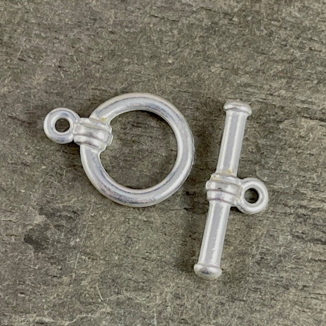 Tierracast Bright Silver Toggle Clasp Simple Bar and Ring 12mm Fine ...