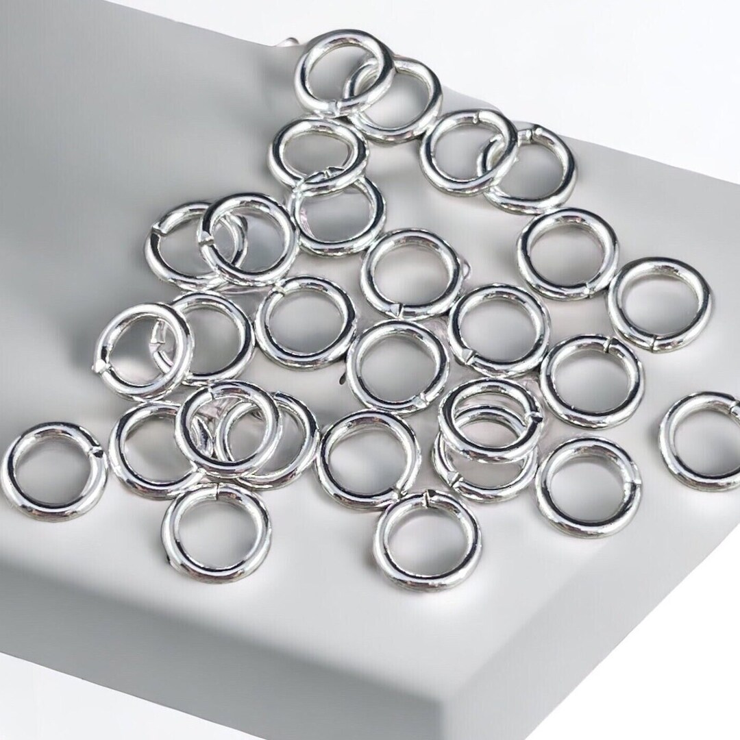 6mm Silver Plated Round Jump Rings ~ 18g Silver Jump Rings ~ Silver ...