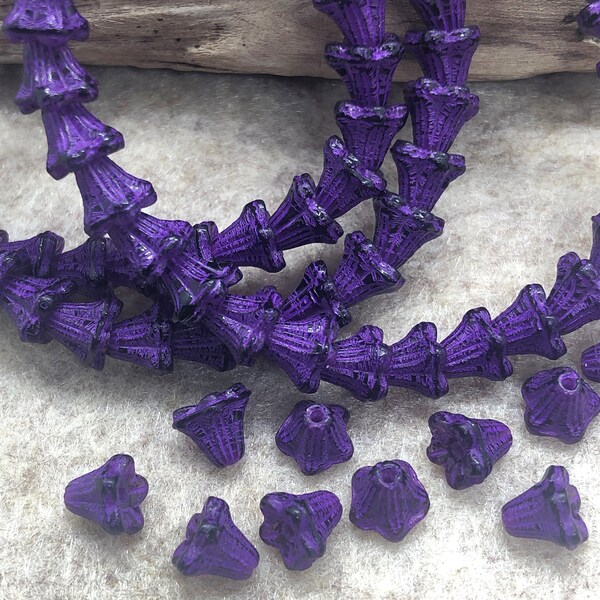 Purple Flower Beads - Etsy