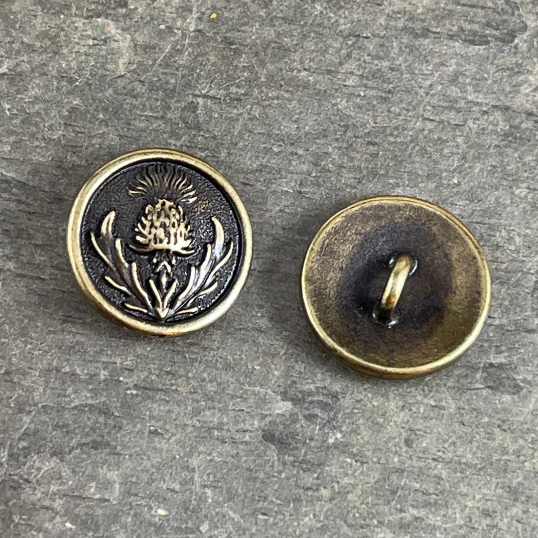 Tierracast Brass Button Oxidized Brass Shank Button With - Etsy