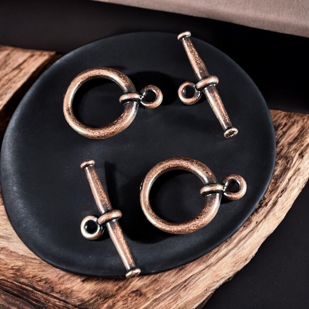 Tierracast Toggle, Classic Antiqued Copper Toggle Clasp, Large Tapered ...