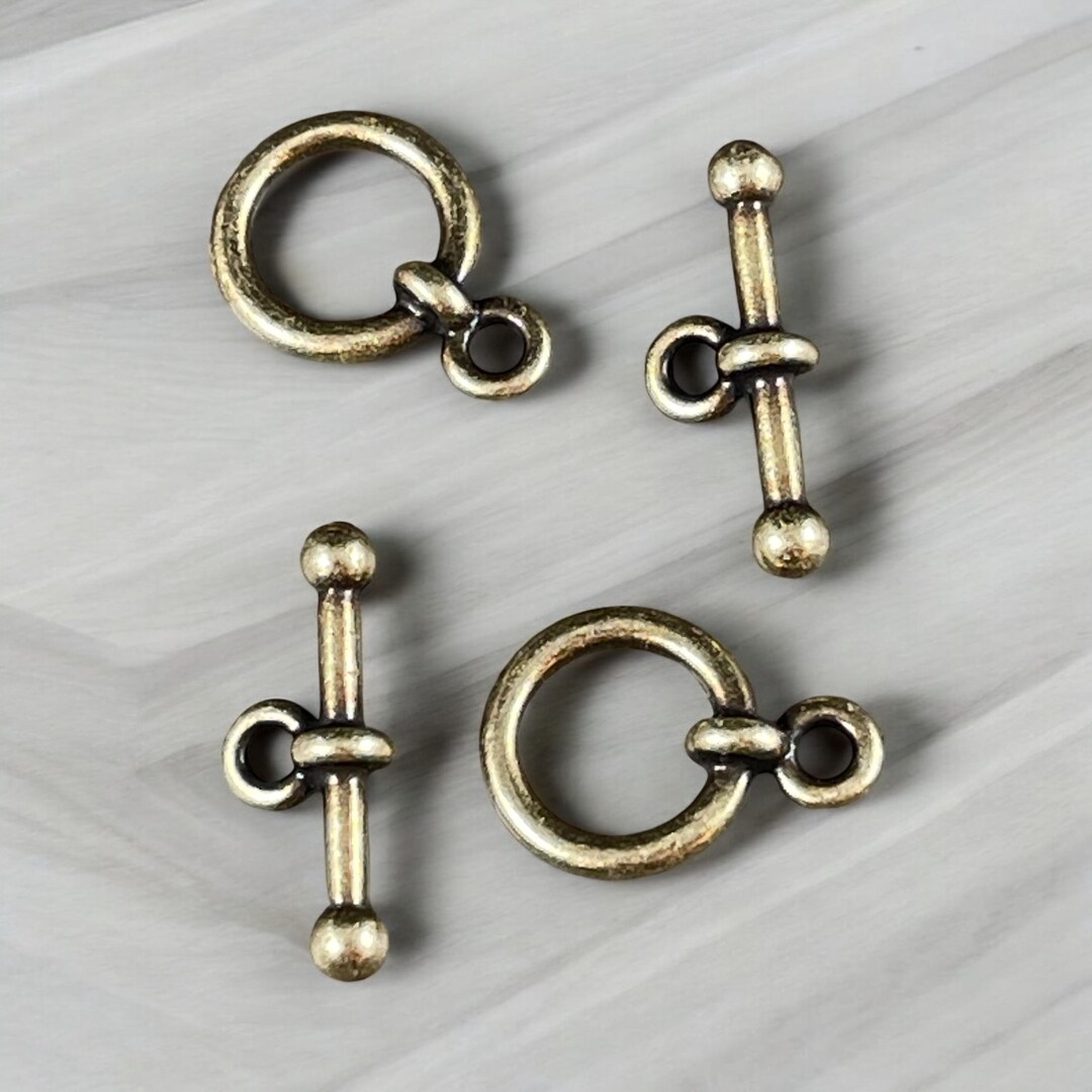 NEW Tierracast Antiqued Brass Toggle Clasp, 1/2 Anna Toggle Clasps PF ...