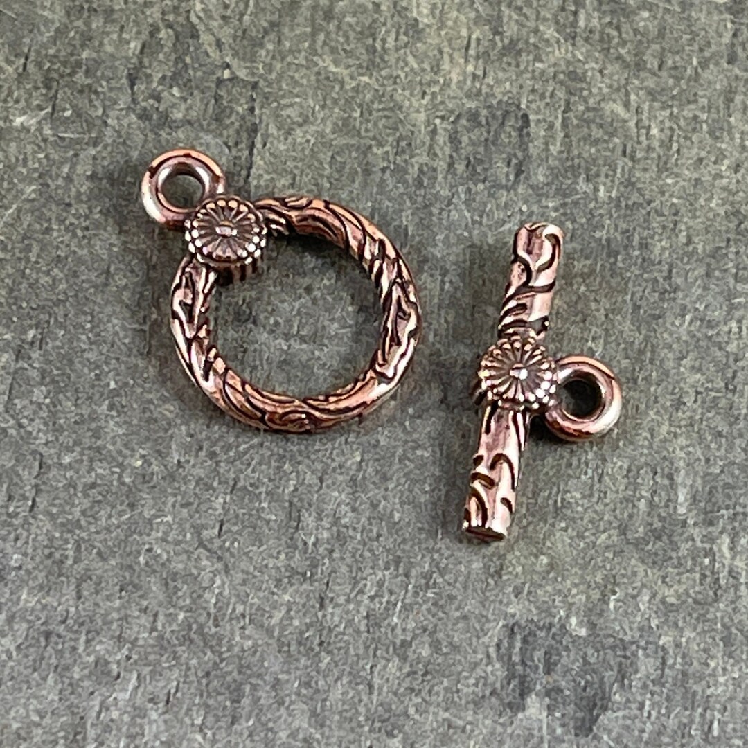 Western Toggle Clasp by Tierracast Textured Copper Toggle - Etsy