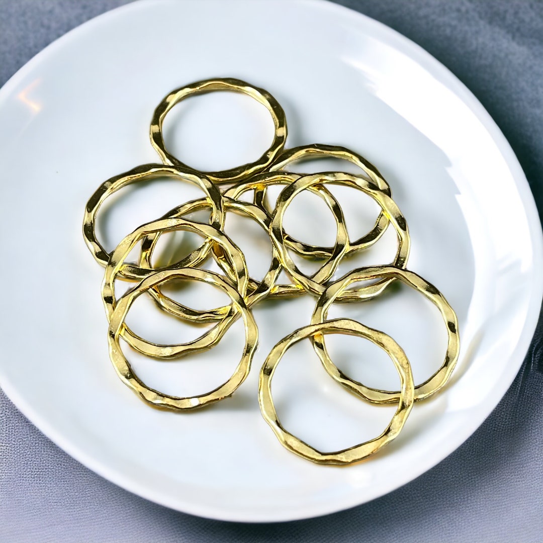 Link Ring Connector Gold Plated Organic Linking Rings 22mm Flat Ring ...