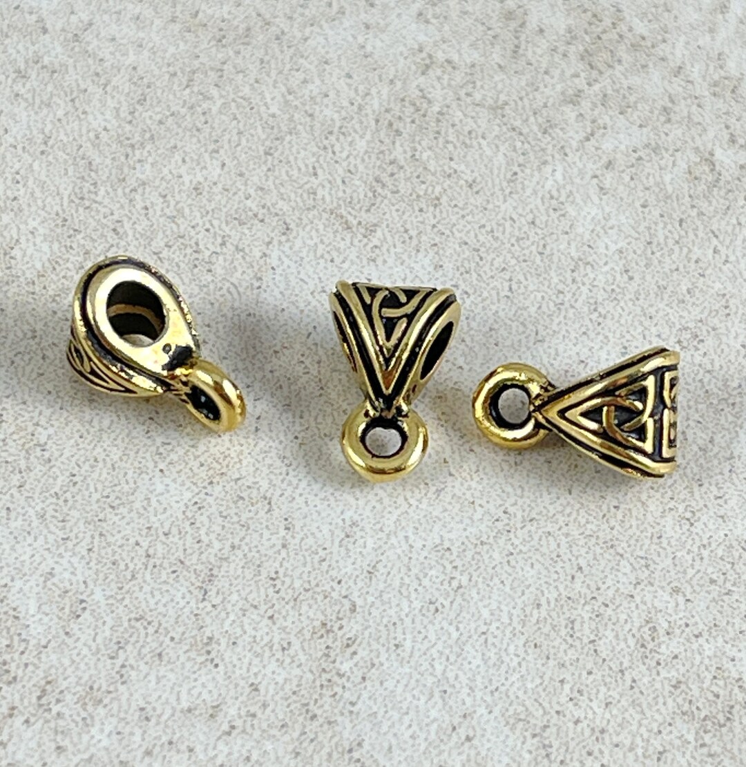 Tierracast Bail Bead Celtic Bail Antiqued Gold Bail Bail for Leather ...