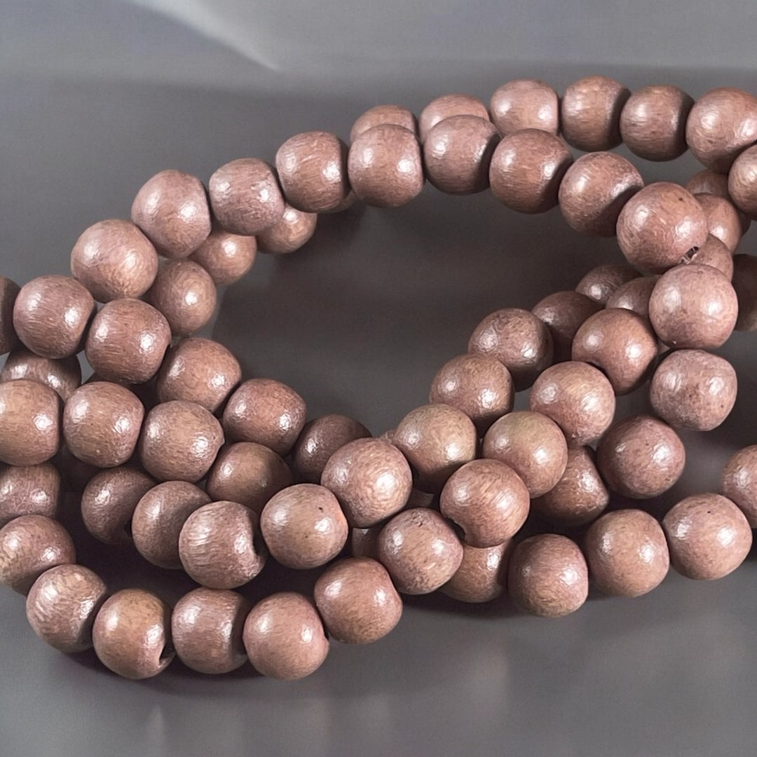 8mm Round Wooden Beads, Milk Chocolate Brown Beads Lightweight Mala ...
