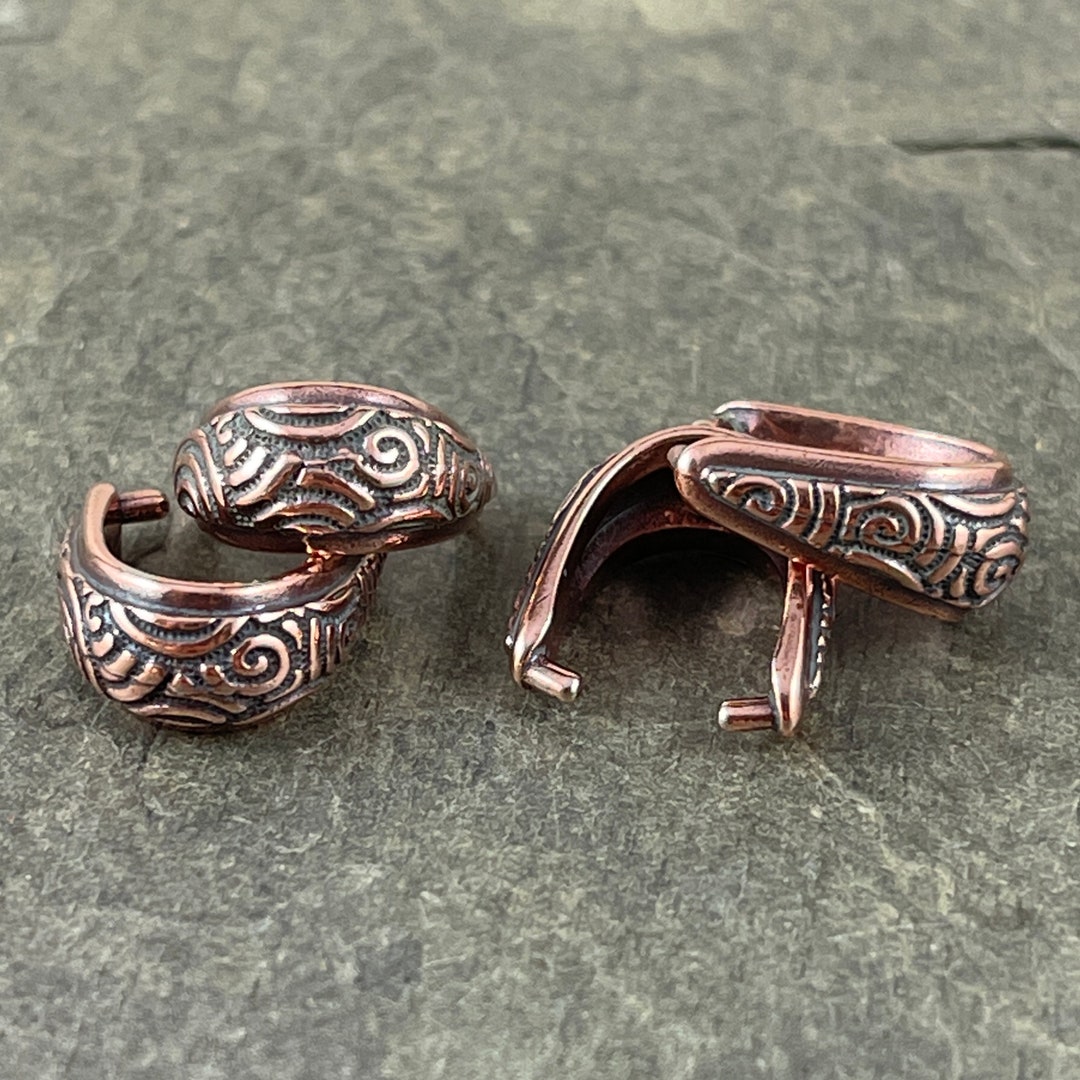 Tierracast Pinch Bail, Copper Pinch Bail, Spiral Pinch Bail, Antiqued ...