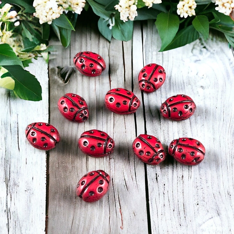 Lady Bug Beads - Etsy