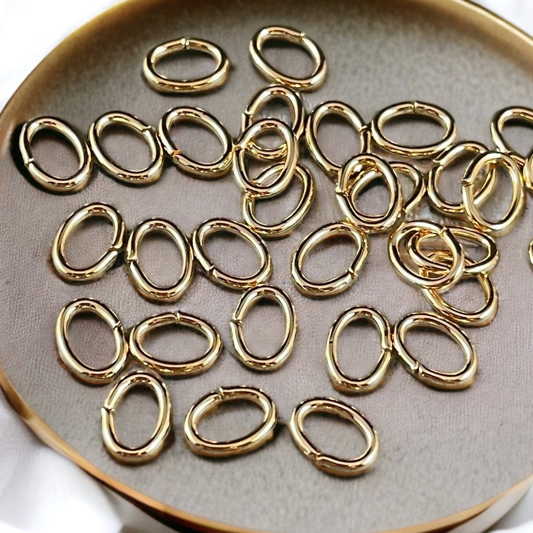 Gold Oval Shape Jump Rings 7x5mm Oval Jump Rings 18g Oval Jump Rings ...